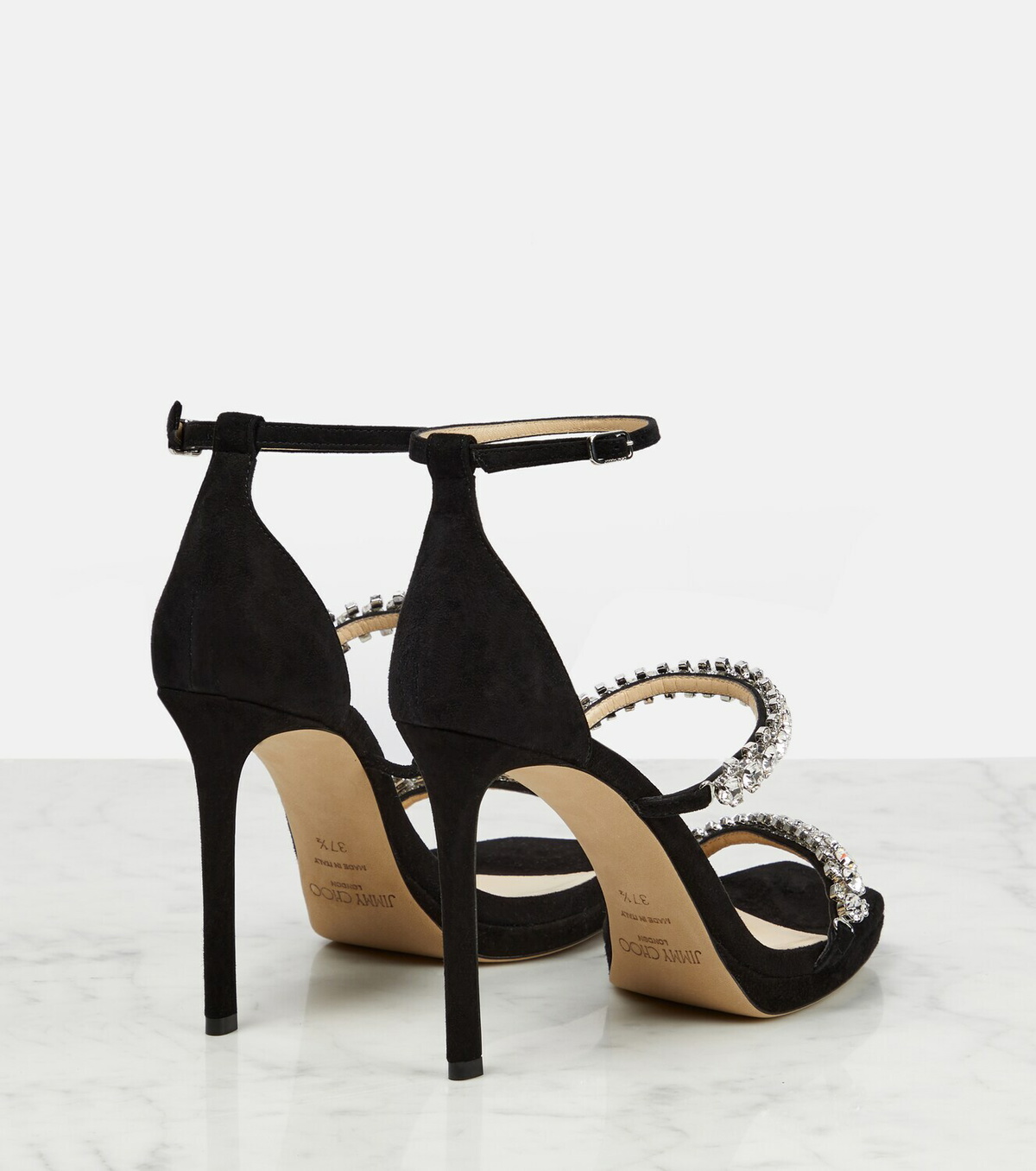 Jimmy Choo - Bing crystal-embellished suede sandals Jimmy Choo