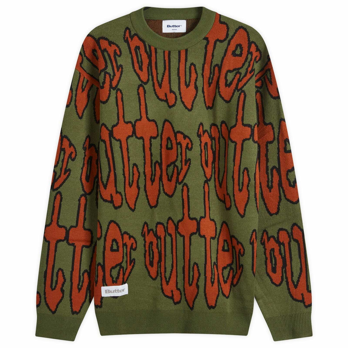 Butter Goods Men's Frenzy Knit Jumper in Fatigue Butter Goods