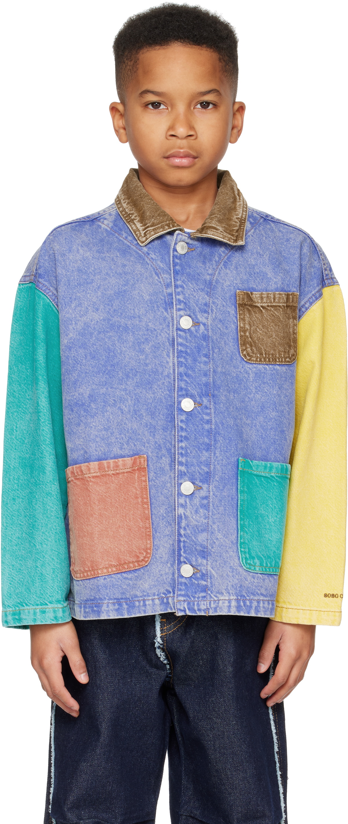 Bobo Choses Kids Multicolor Color Block Denim Jacket Bobo Choses
