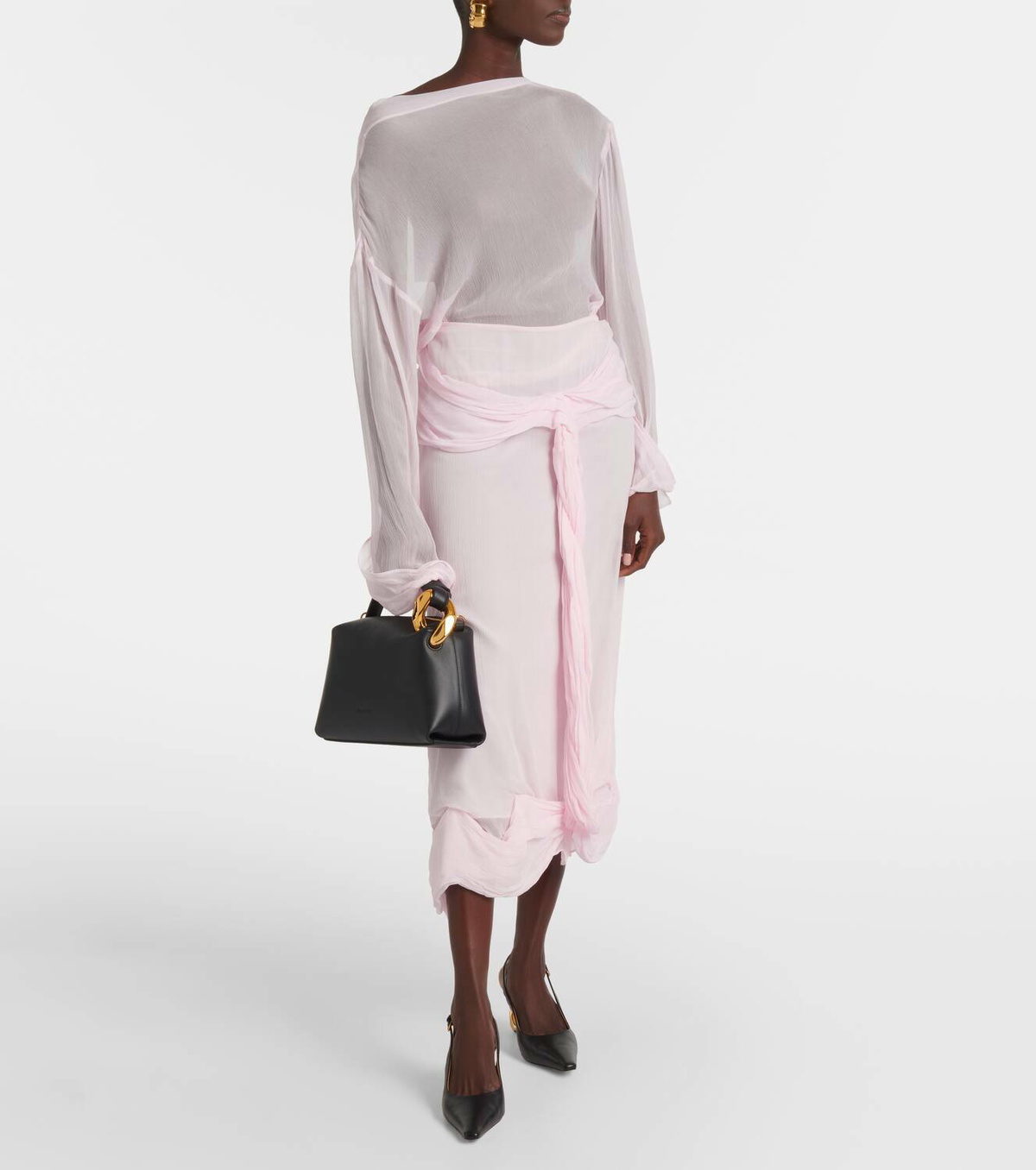 JW Anderson Asymmetric sheer draped blouse JW Anderson