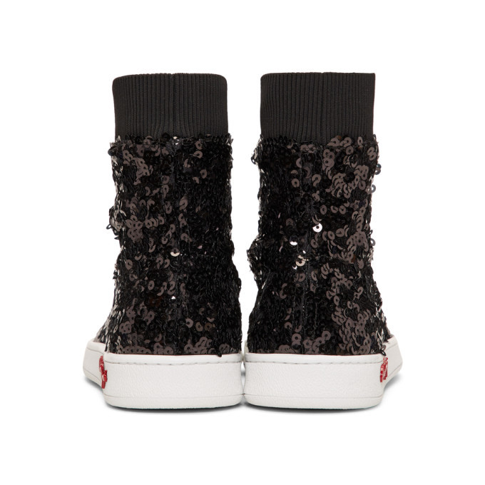 Charlotte Olympia Black Sequin Sock Sneakers Charlotte Olympia
