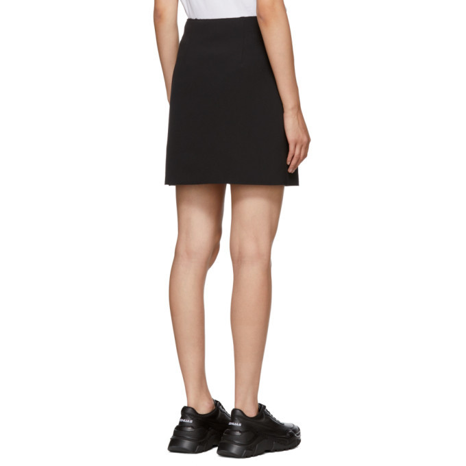 MSGM Black Crystal Buttoned Miniskirt MSGM