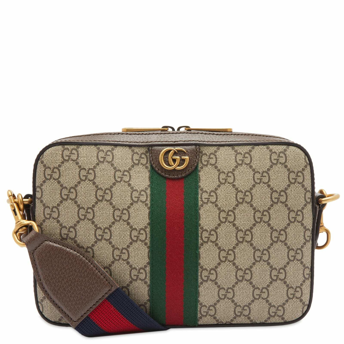 Gucci Men's Ophidia GG Monogram Camera Bag in Beige Gucci