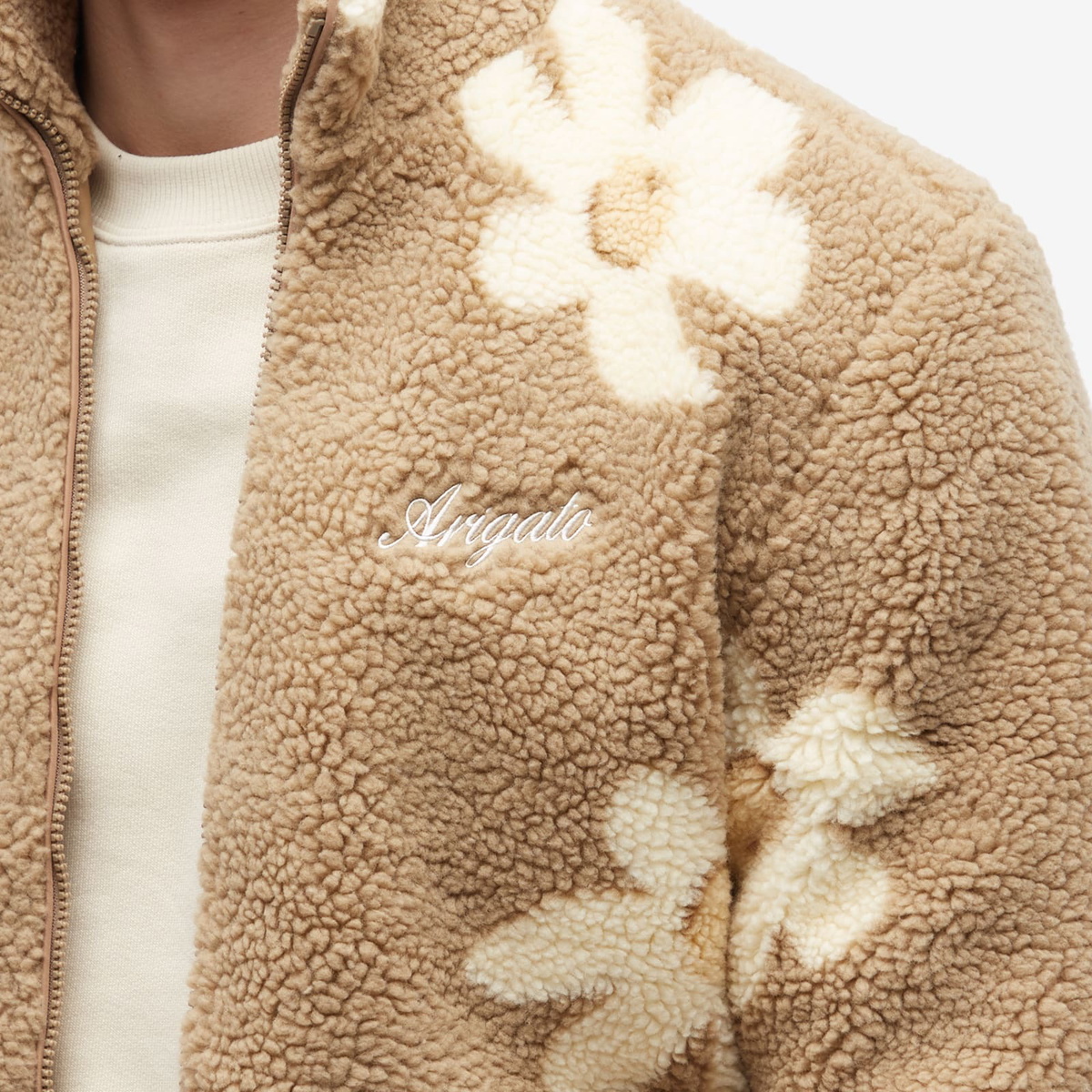 Axel Arigato Men's Billie Flower Fleece Jacket in Camel Axel Arigato
