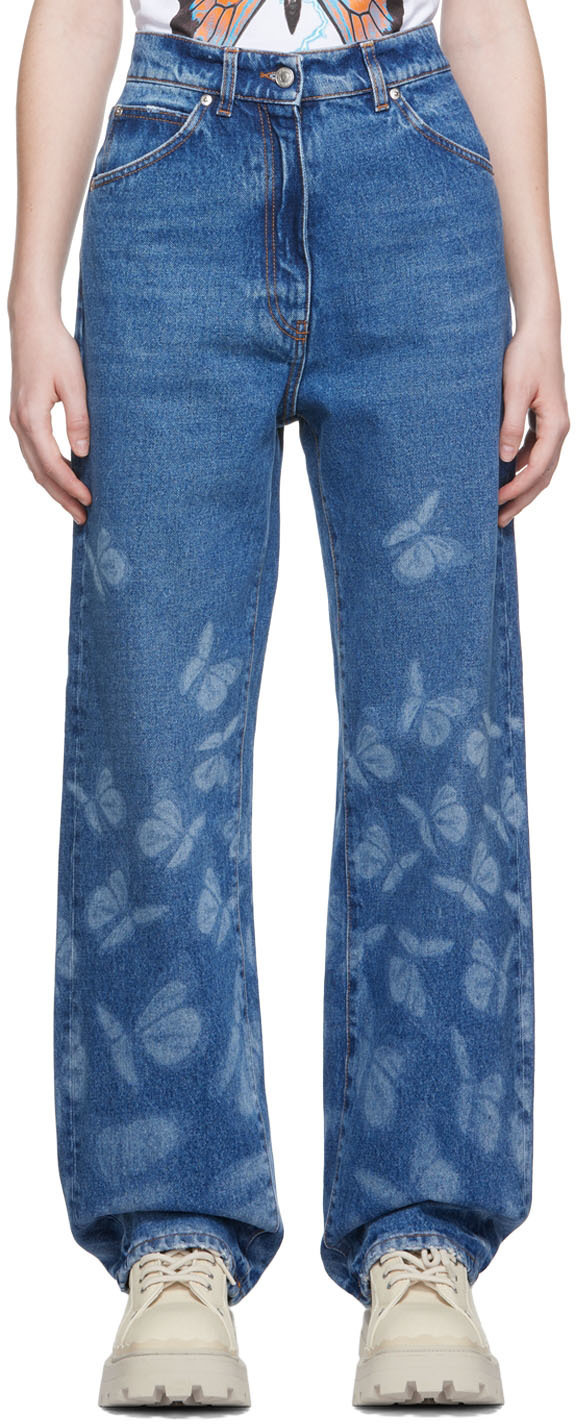 MSGM Blue Straight-Leg Jeans MSGM