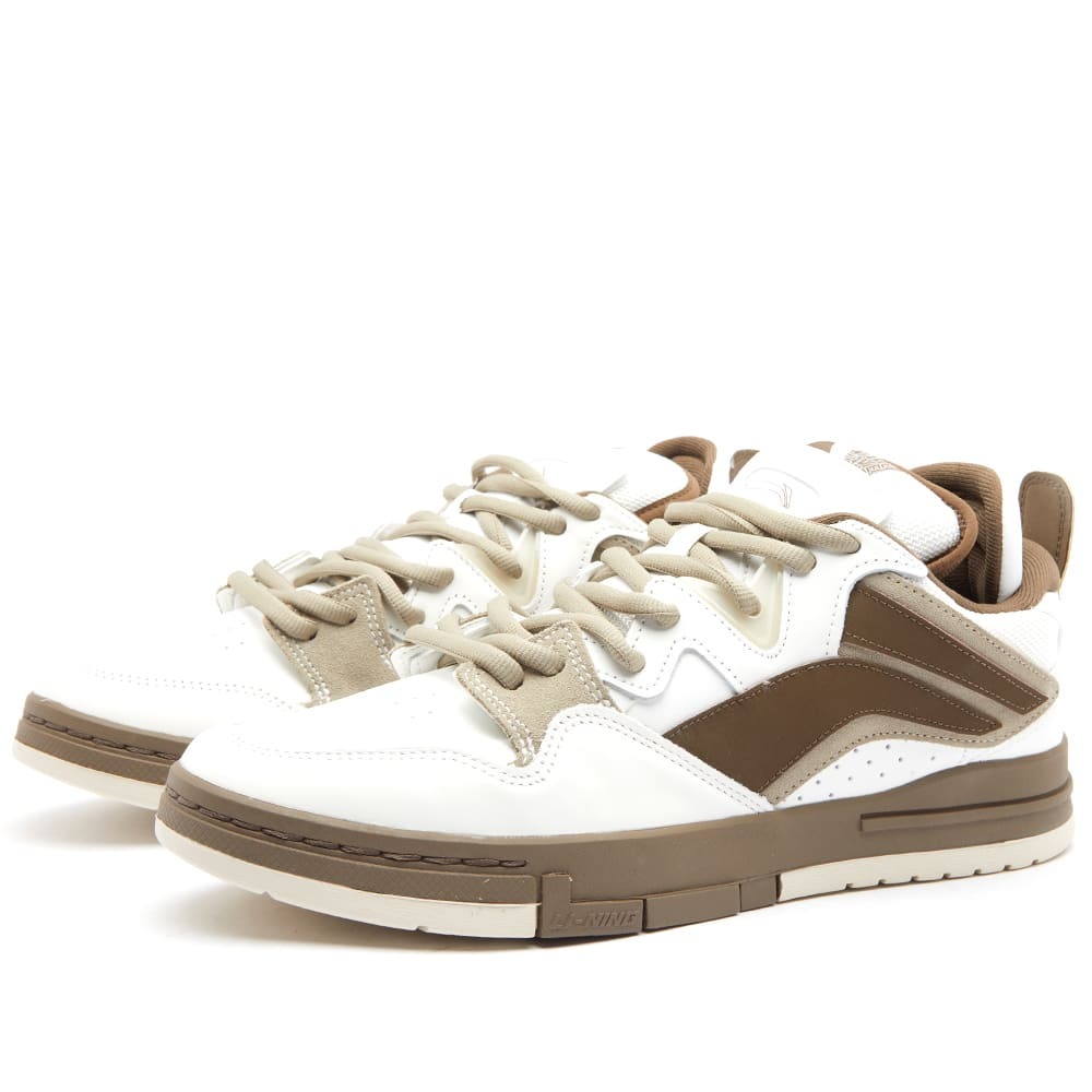 Li-Ning Men's Wave Pro Sneakers in White/Grey Li-Ning