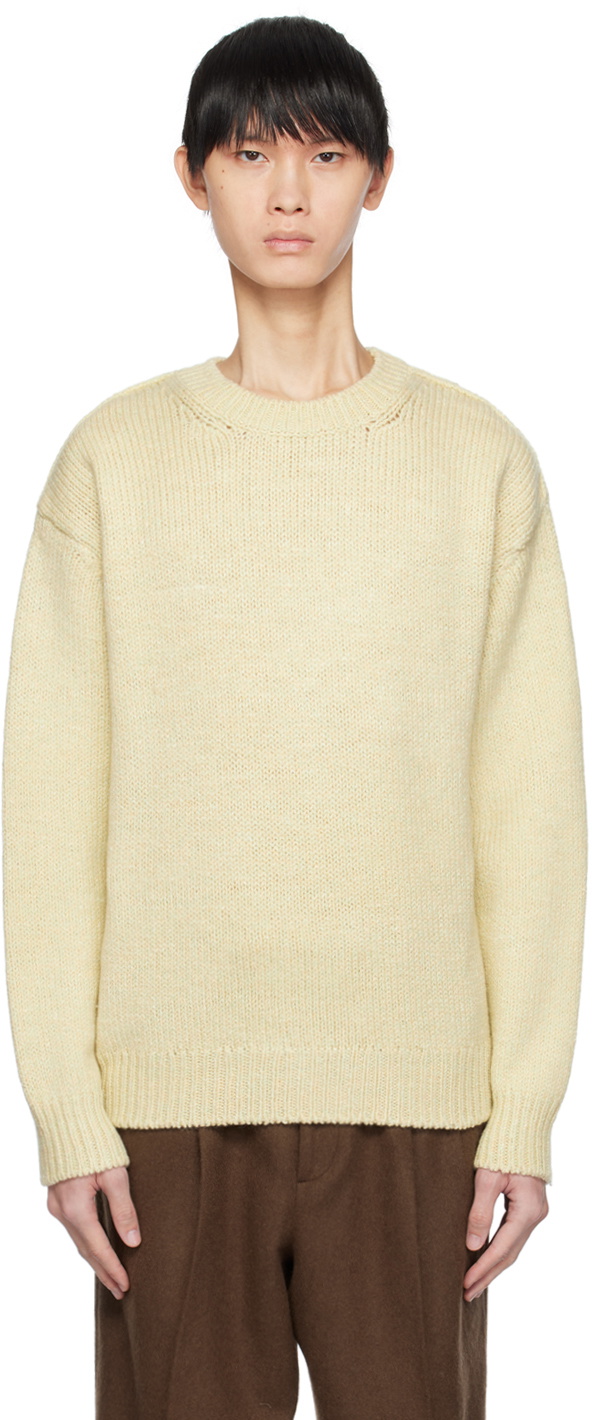 AURALEE Beige Crewneck Sweater Auralee