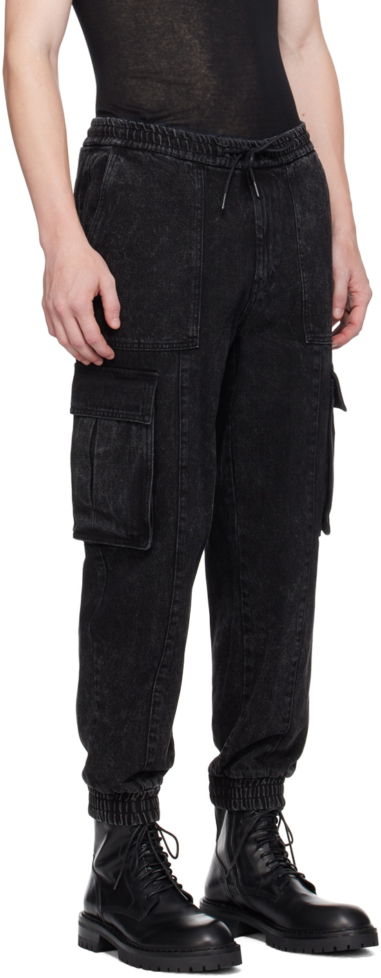 Juun.J Black Faded Denim Cargo Pants Juun.J
