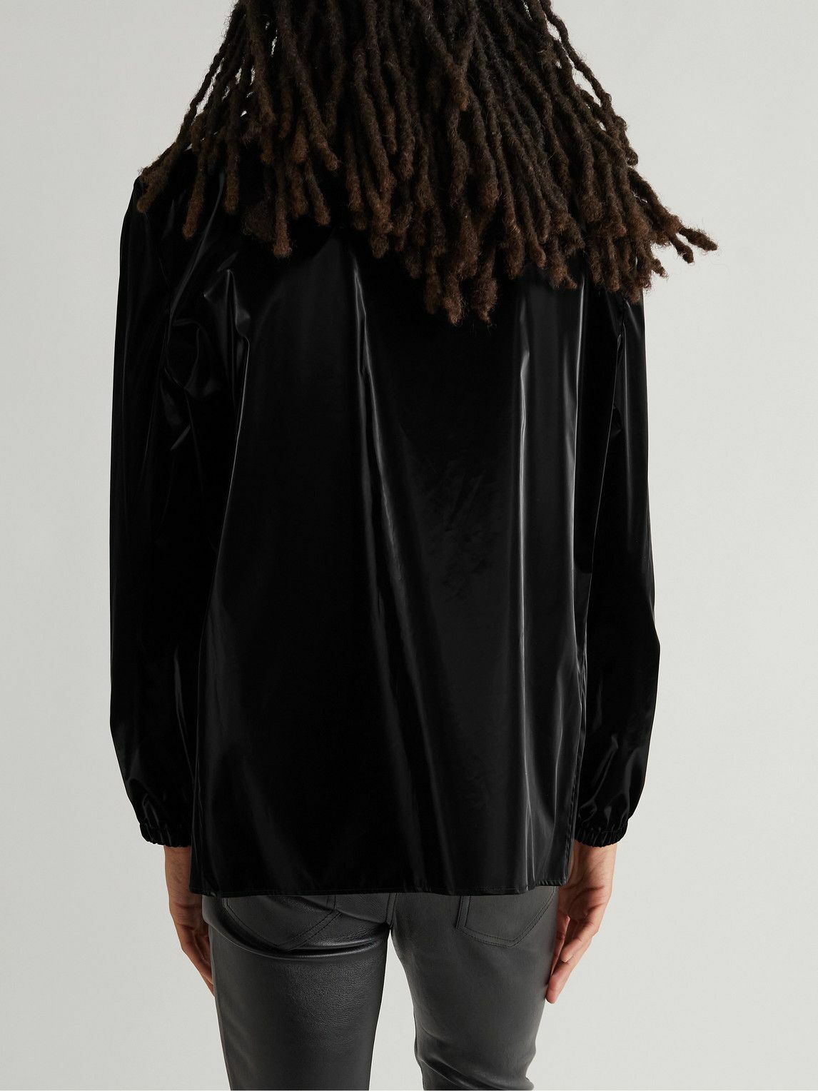 SAINT LAURENT - Slim-Fit Vinyl Shirt - Black Saint Laurent