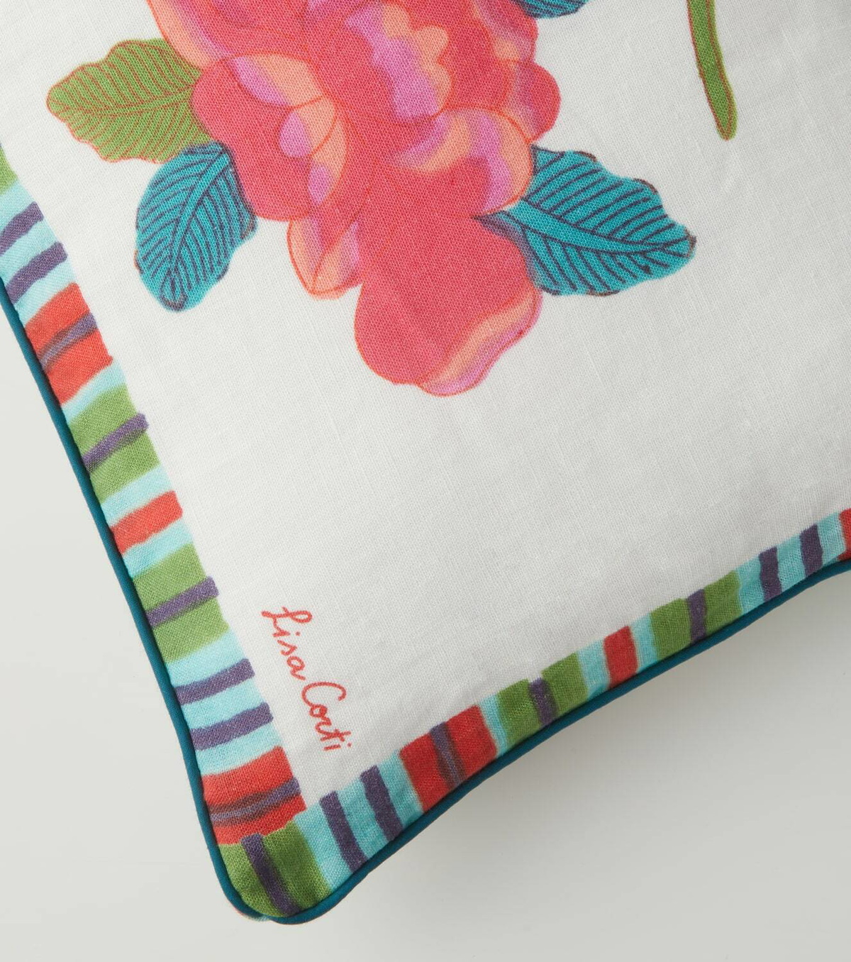 Lisa Corti Royal Palace rectangular linen cushion Lisa Corti