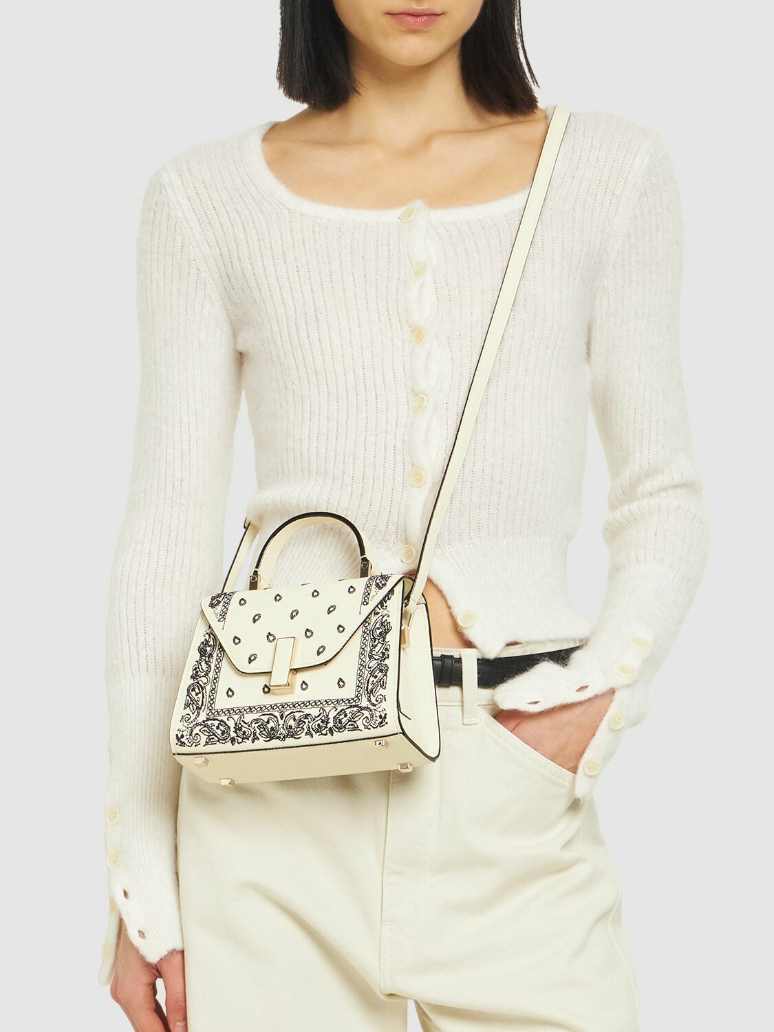 VALEXTRA - Micro Iside Embroidered Top Handle Bag Valextra