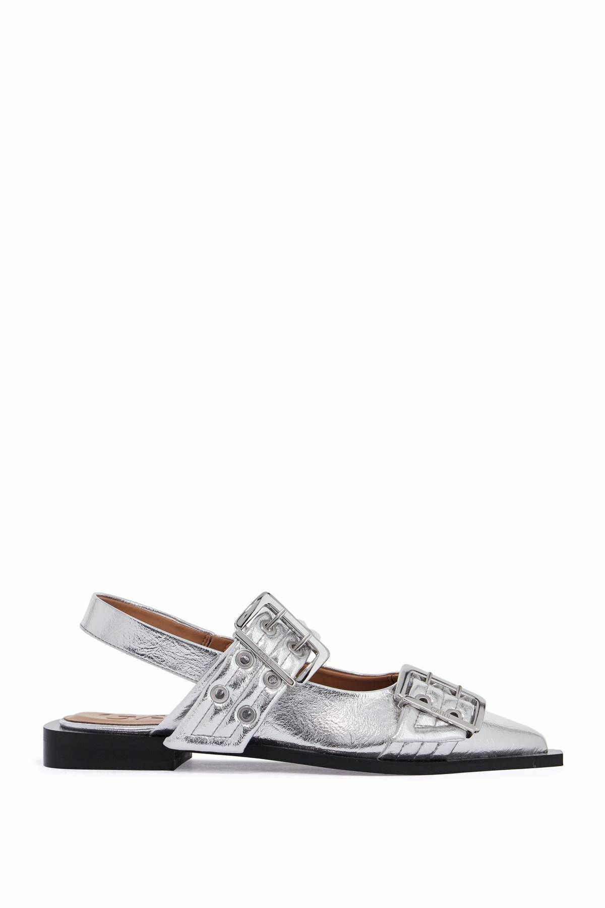 GANNI slingback ballet flats Silver GANNI