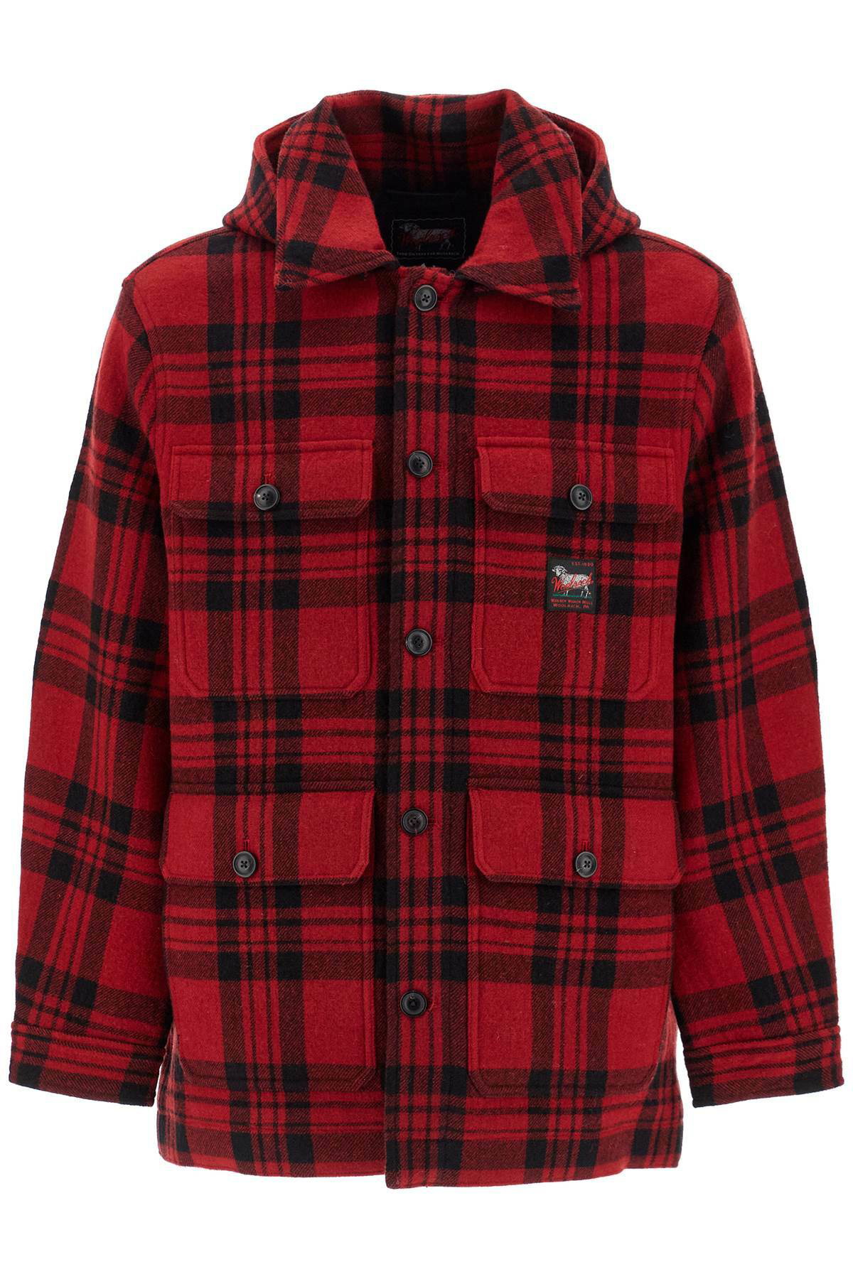 WOOLRICH plaid cruiser hooded jacket Red Woolrich
