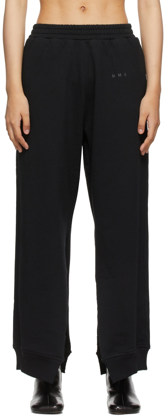 MM6 Maison Margiela Black Slit Lounge Pants MM6 Maison Margiela