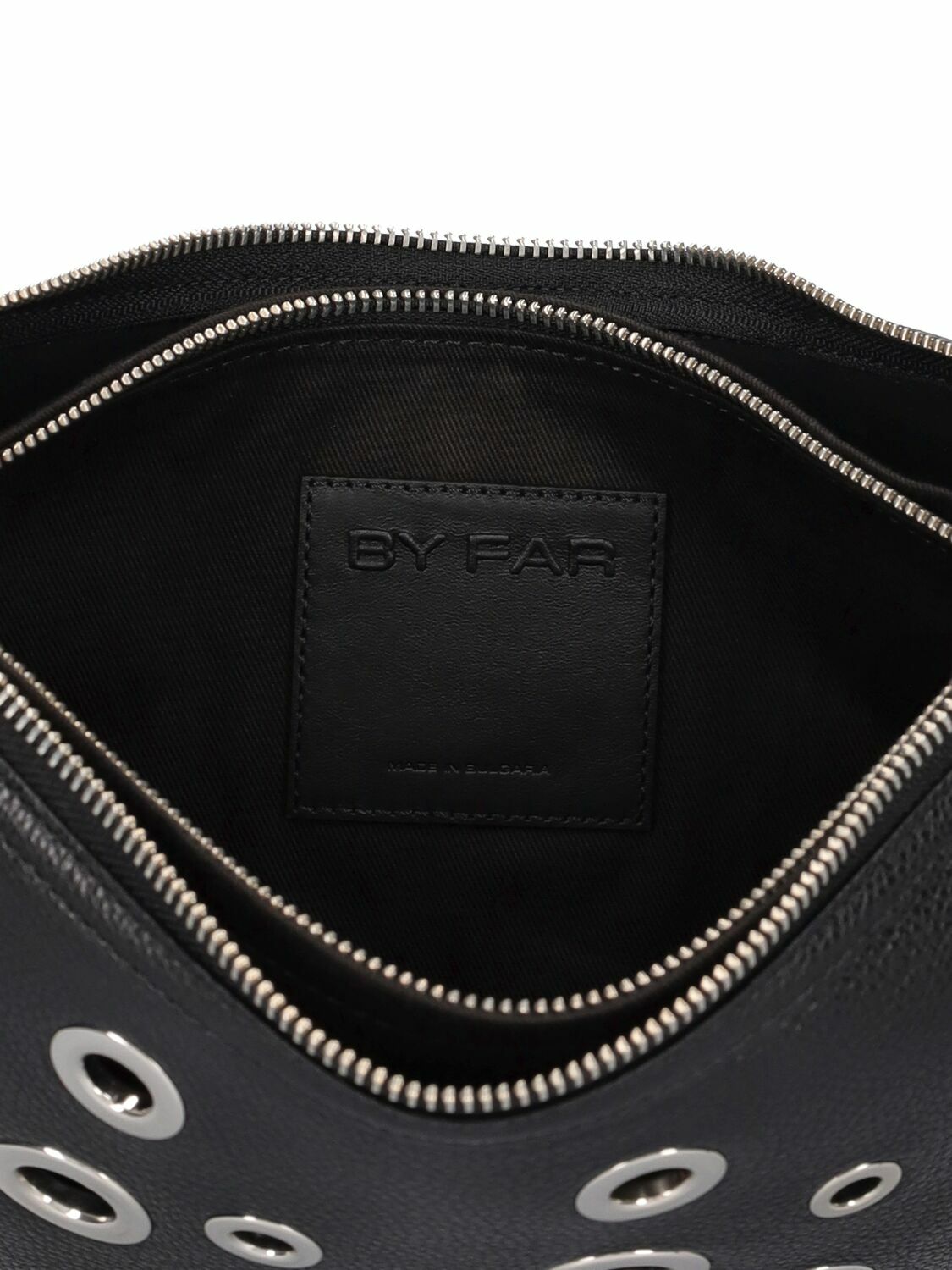 BY FAR - Small Gib Grain Leather & Eyelets Bag By Far