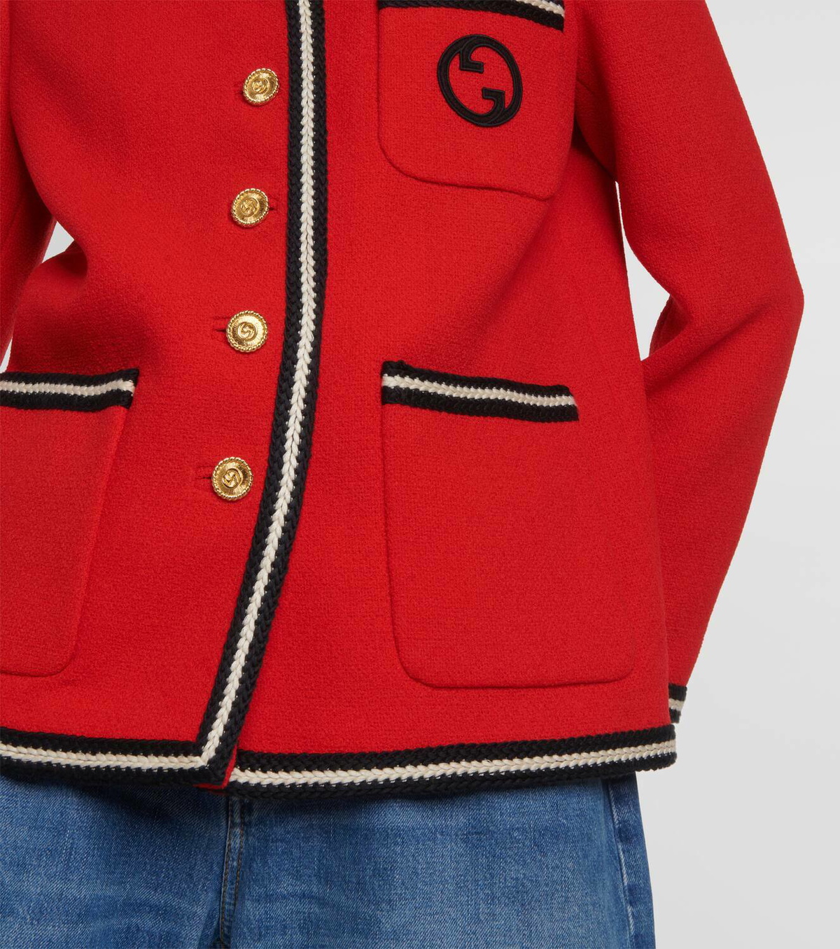 Gucci GG embroidered wool-blend tweed jacket Gucci
