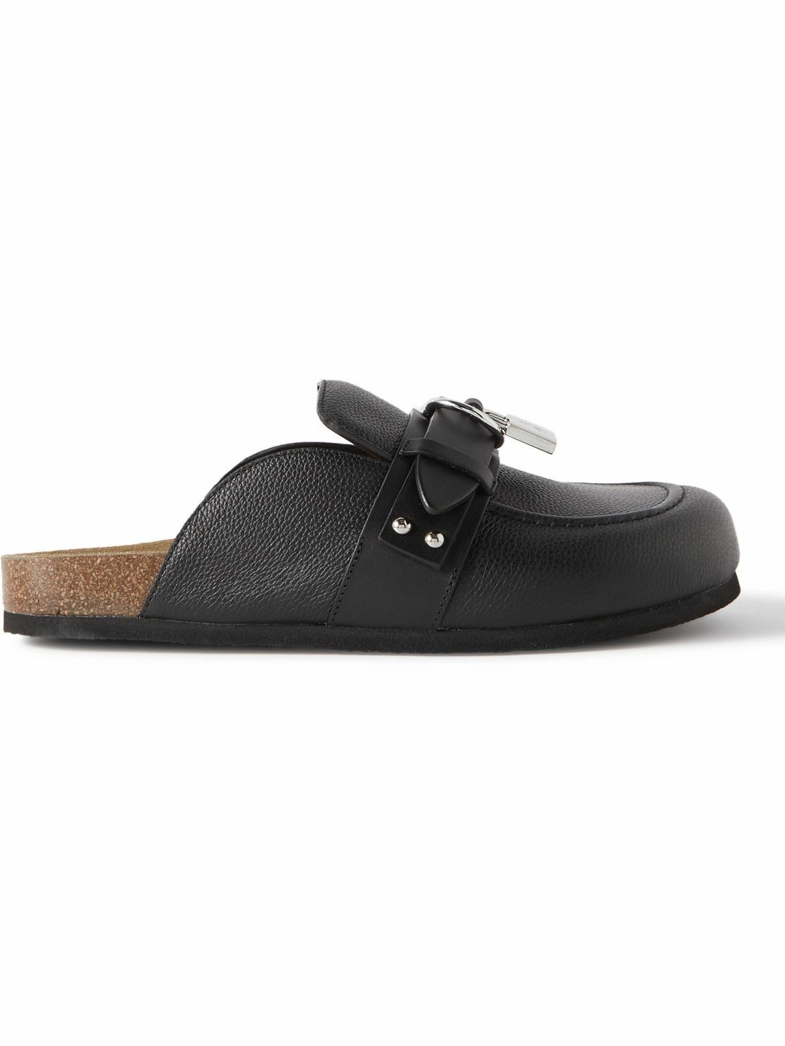 JW Anderson - Buckle-Embellished Full-Grain Leather Backless Loafers ...