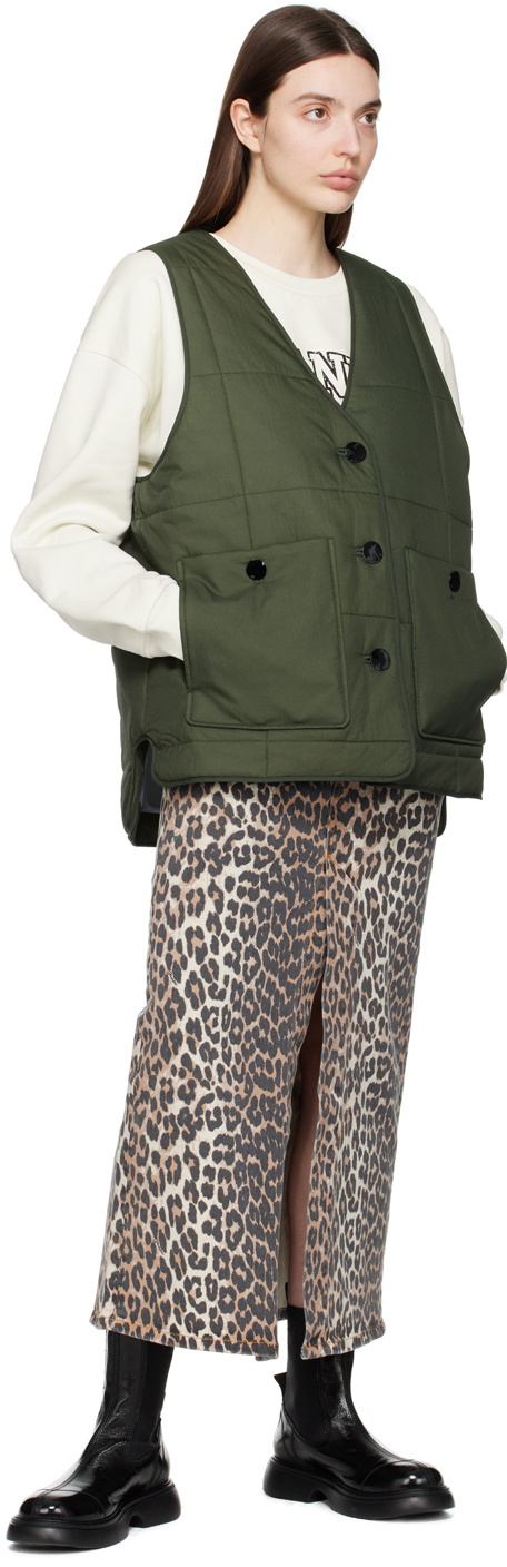 GANNI Green Quilt Vest GANNI
