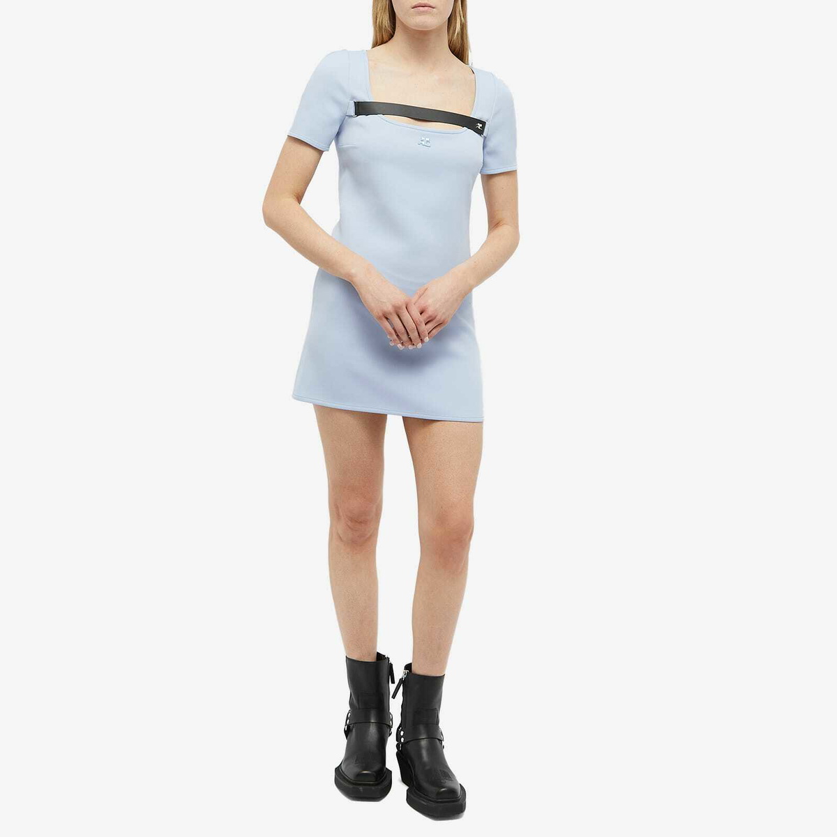 Courreges Women's Courrèges Twill A-Line Strap Dress in Sky Courreges