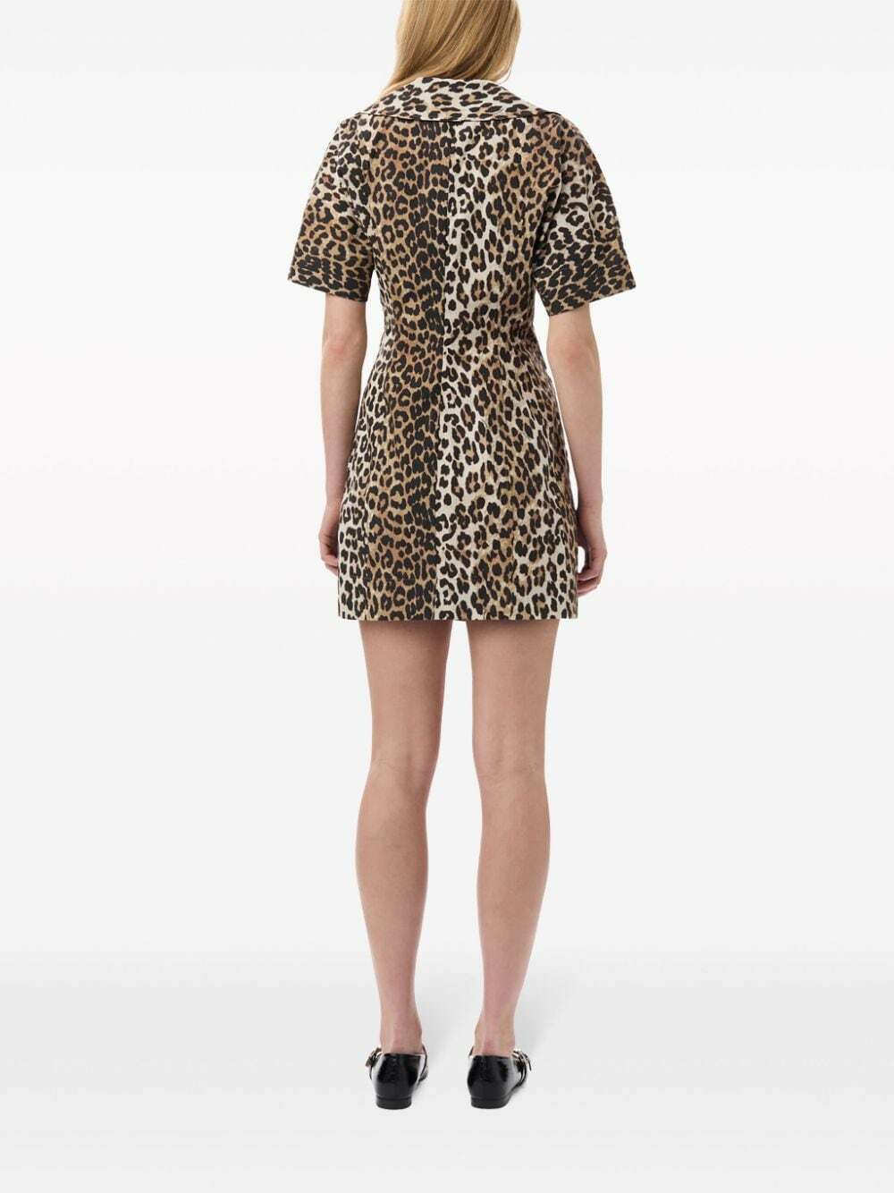 GANNI - Leopard Print Organic Cotton Mini Dress GANNI