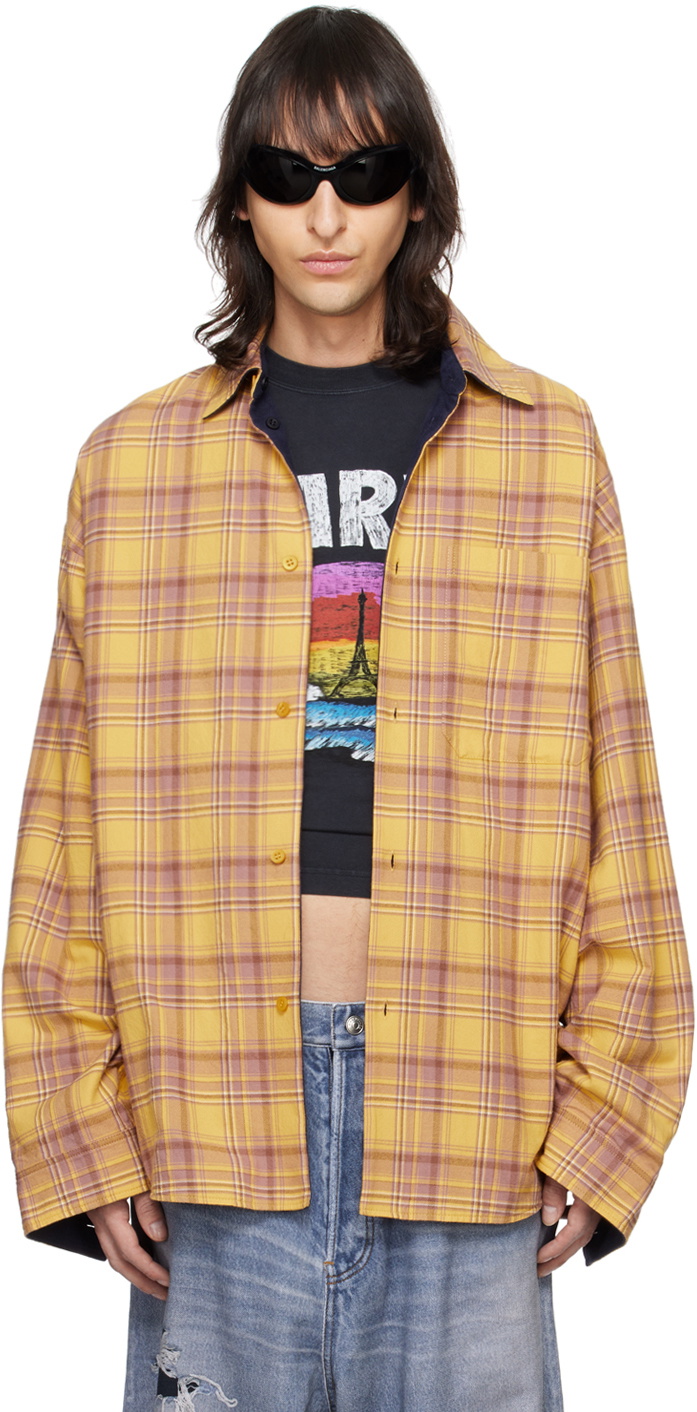 Balenciaga Yellow & Navy Reversible Shirt Balenciaga