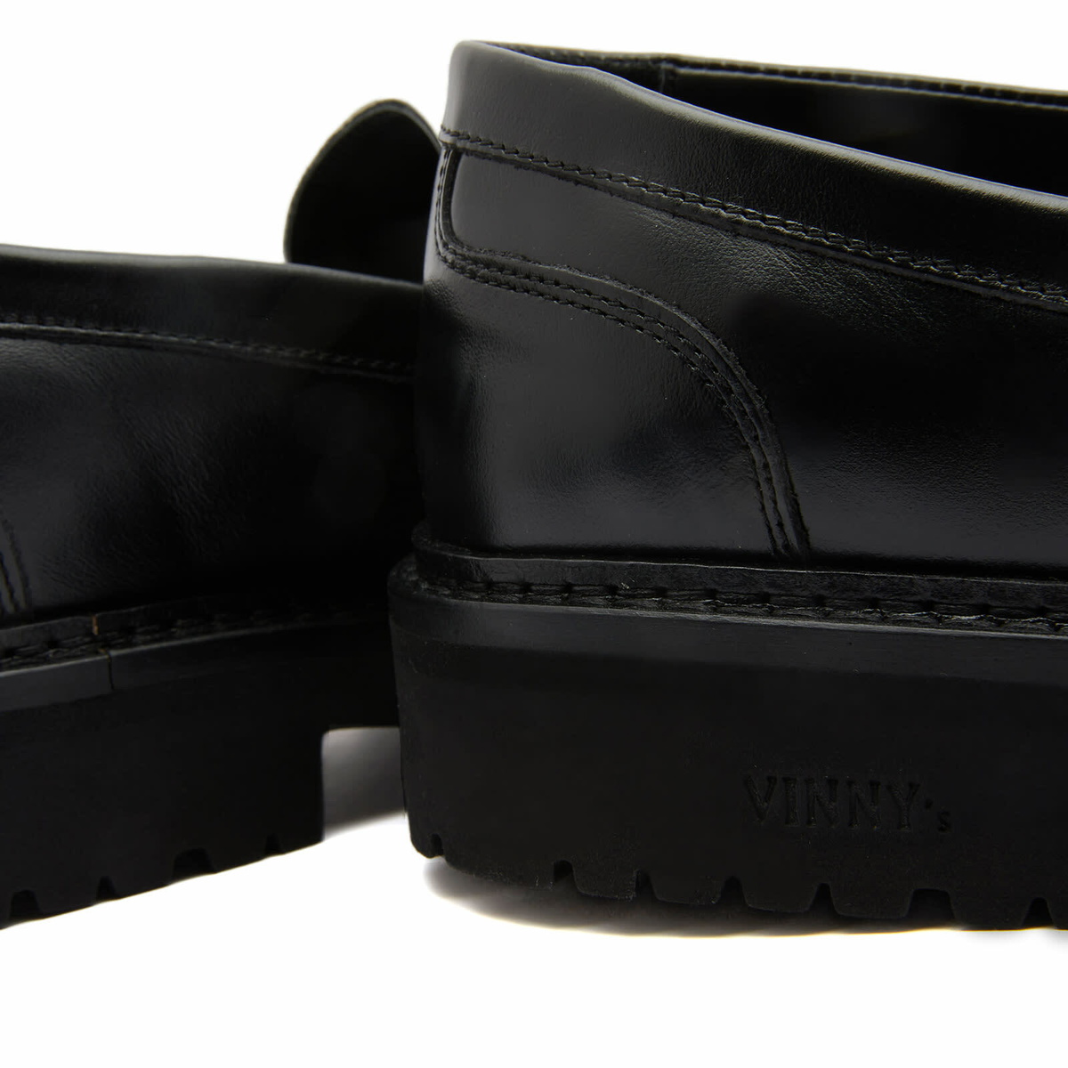 VINNY'S Men's Richee Two Tone Loafer in Black/White Crust Leather VINNYs