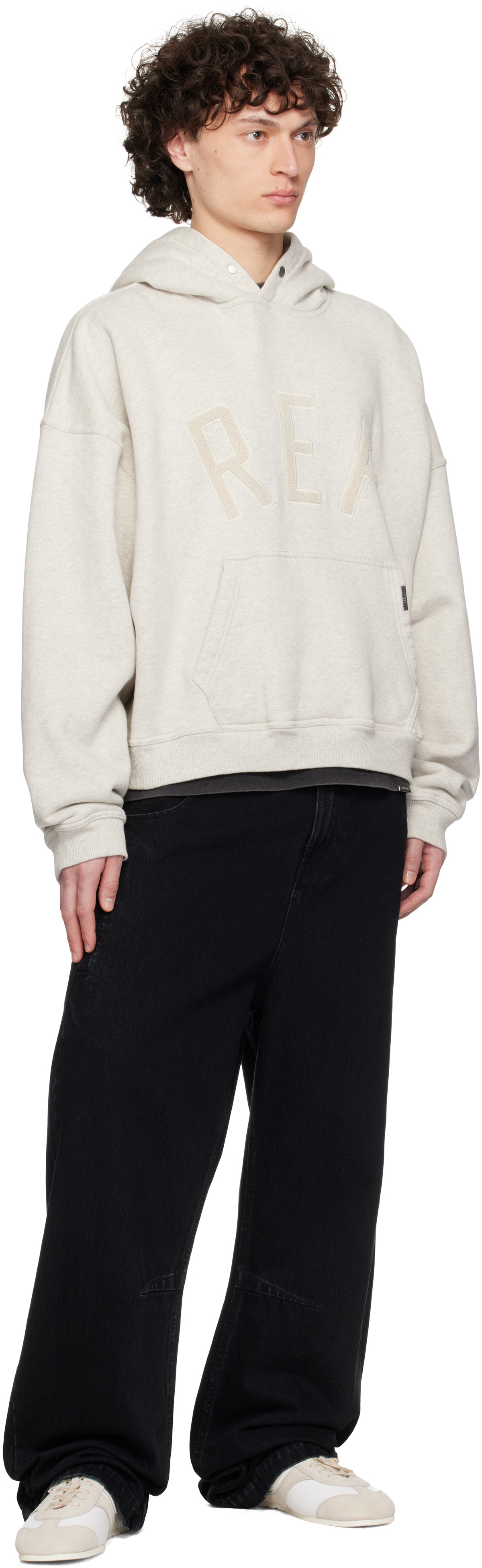 Represent Gray 'Rep' Appliqué Hoodie Represent