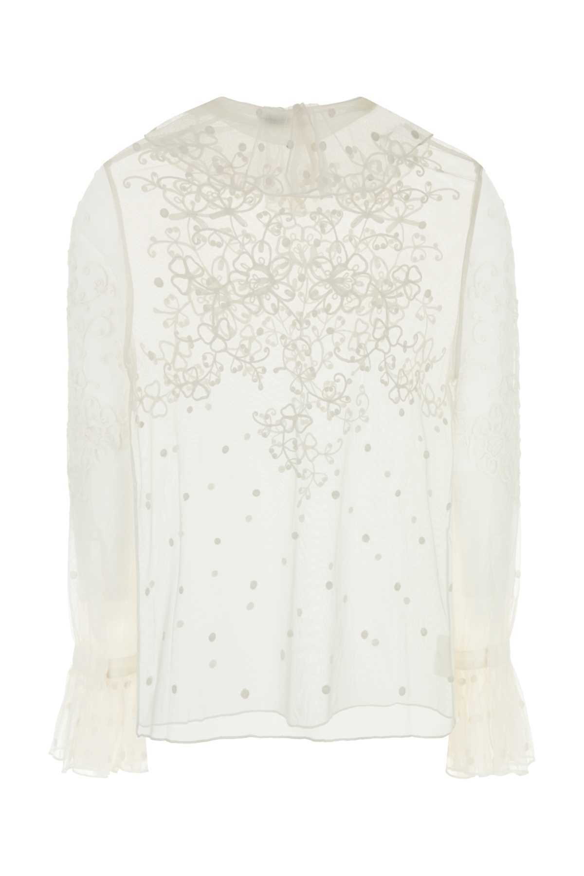Bode White Mesh Middlemist Blouse Bode