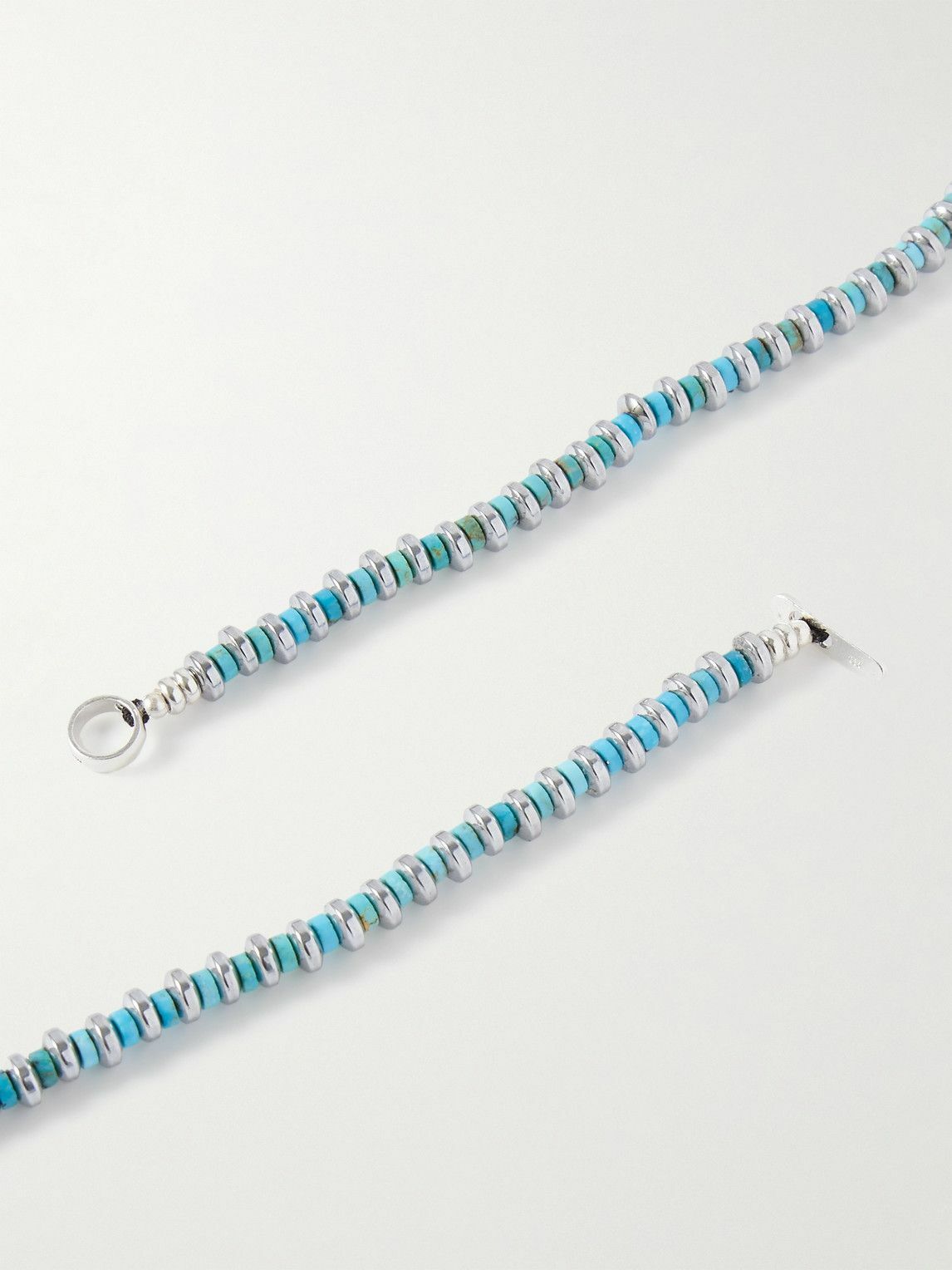 Mikia - Silver, Hematite and Turquoise Necklace Mikia