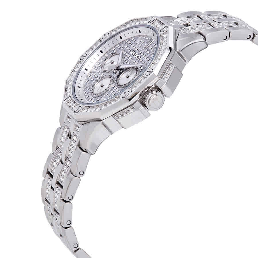 Bulova Multifunction Crystal Pave Dial Mens Mens Watch 96C134 Bulova