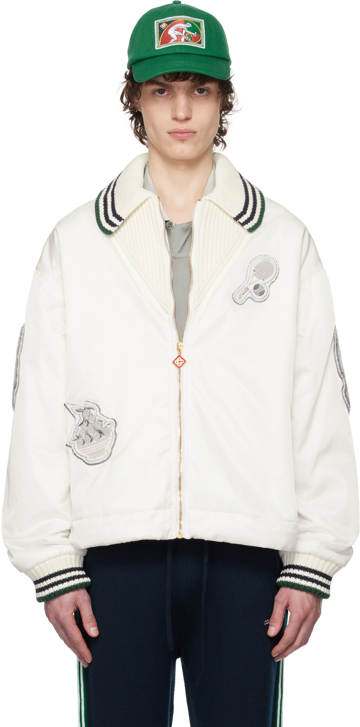 Casablanca Off-White Nylon Coach Jacket Casablanca