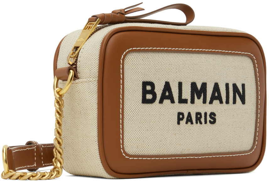 Balmain Beige B-Army Canvas & Leather Bag Balmain