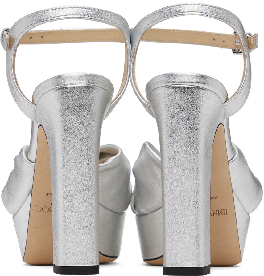 Jimmy Choo Silver Heloise 120 Heeled Sandals Jimmy Choo