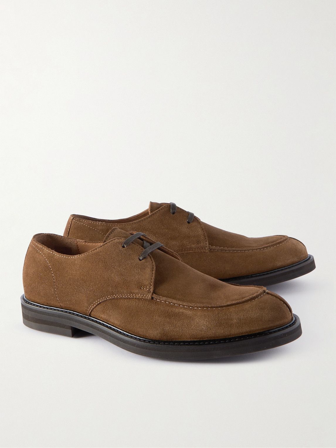 Mr P. - Andrew Split-Toe Suede Derby Shoes - Brown Mr P.