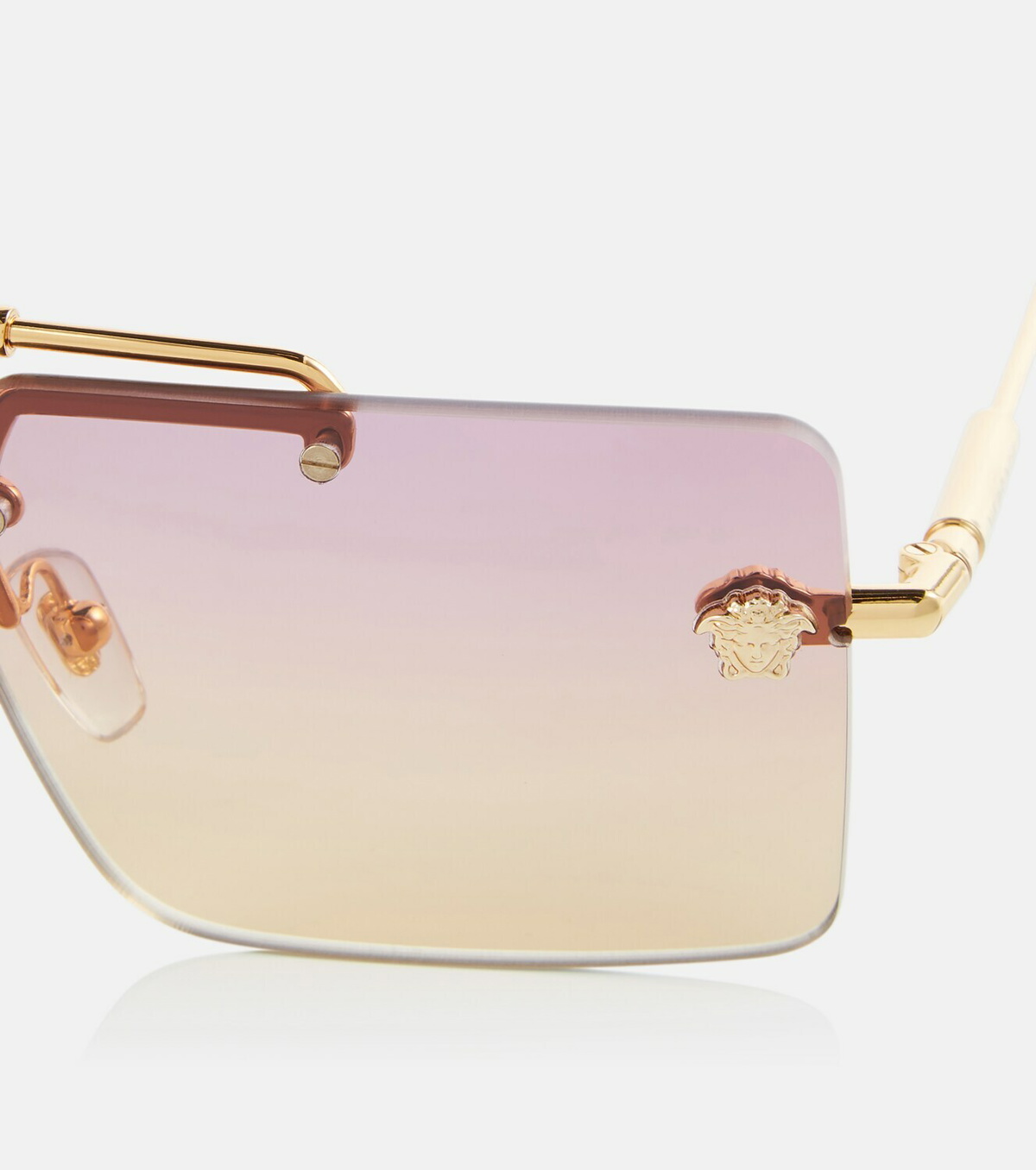Versace - Embellished rectangular sunglasses Versace