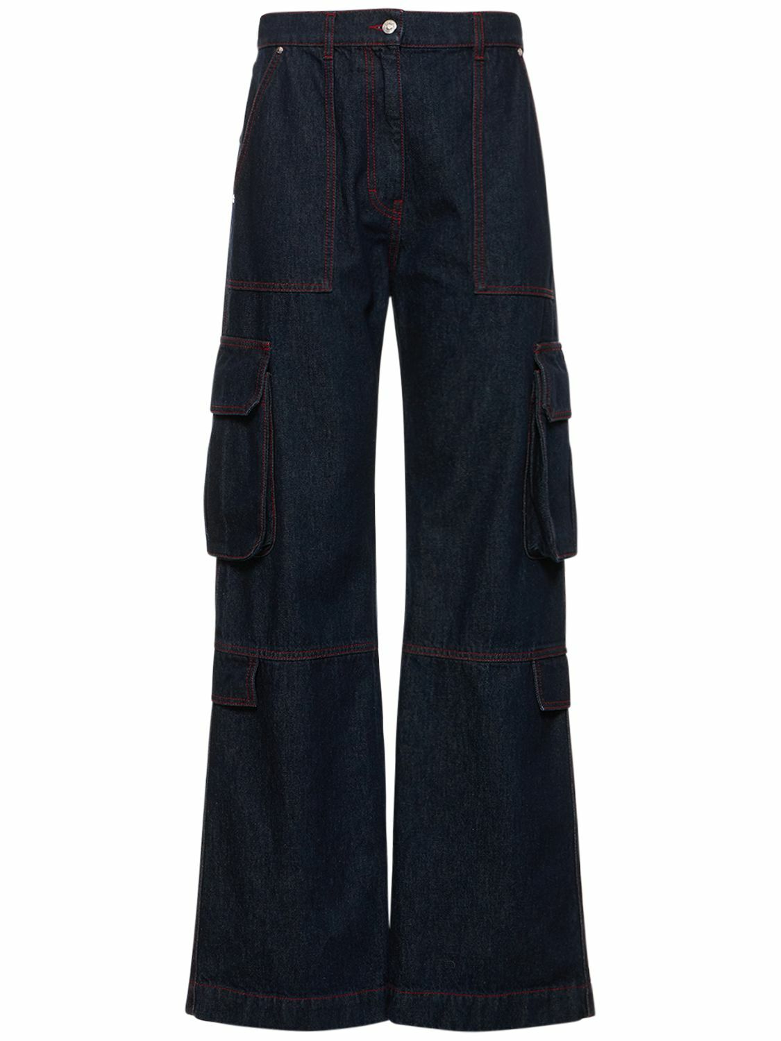 MSGM - Cotton Denim Cargo Pants MSGM
