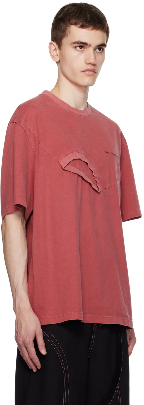 Feng Chen Wang Red Double Neck T-Shirt Feng Chen Wang
