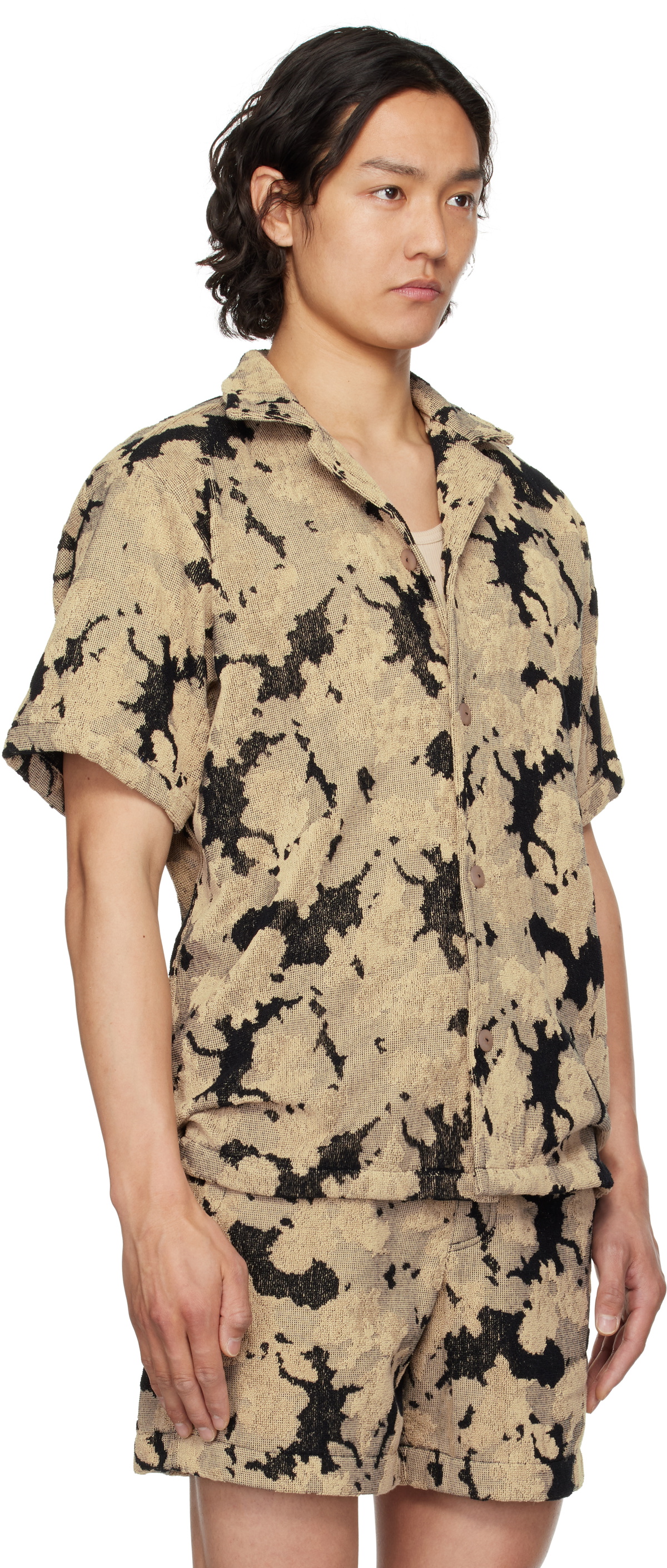 OAS Beige & Black Jura Contraste Cuba Terry Shirt OAS