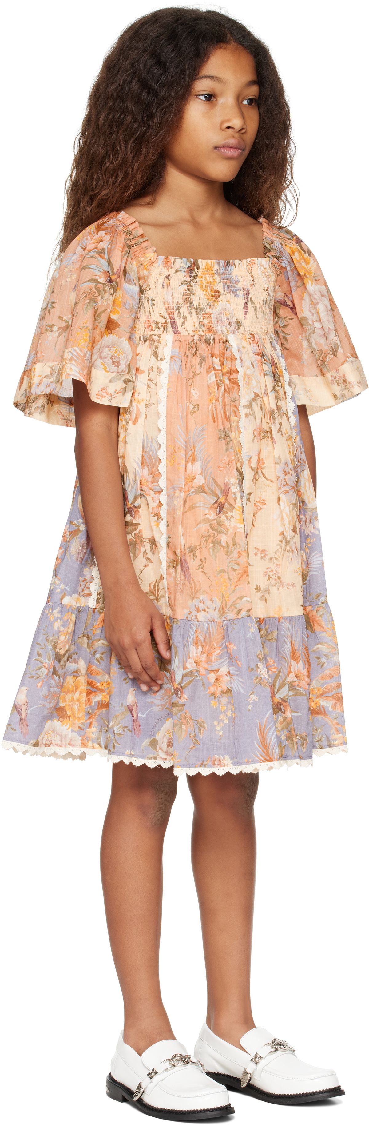 ZIMMERMANN Kids Multicolor Tallow Paneled Frill Dress Zimmermann