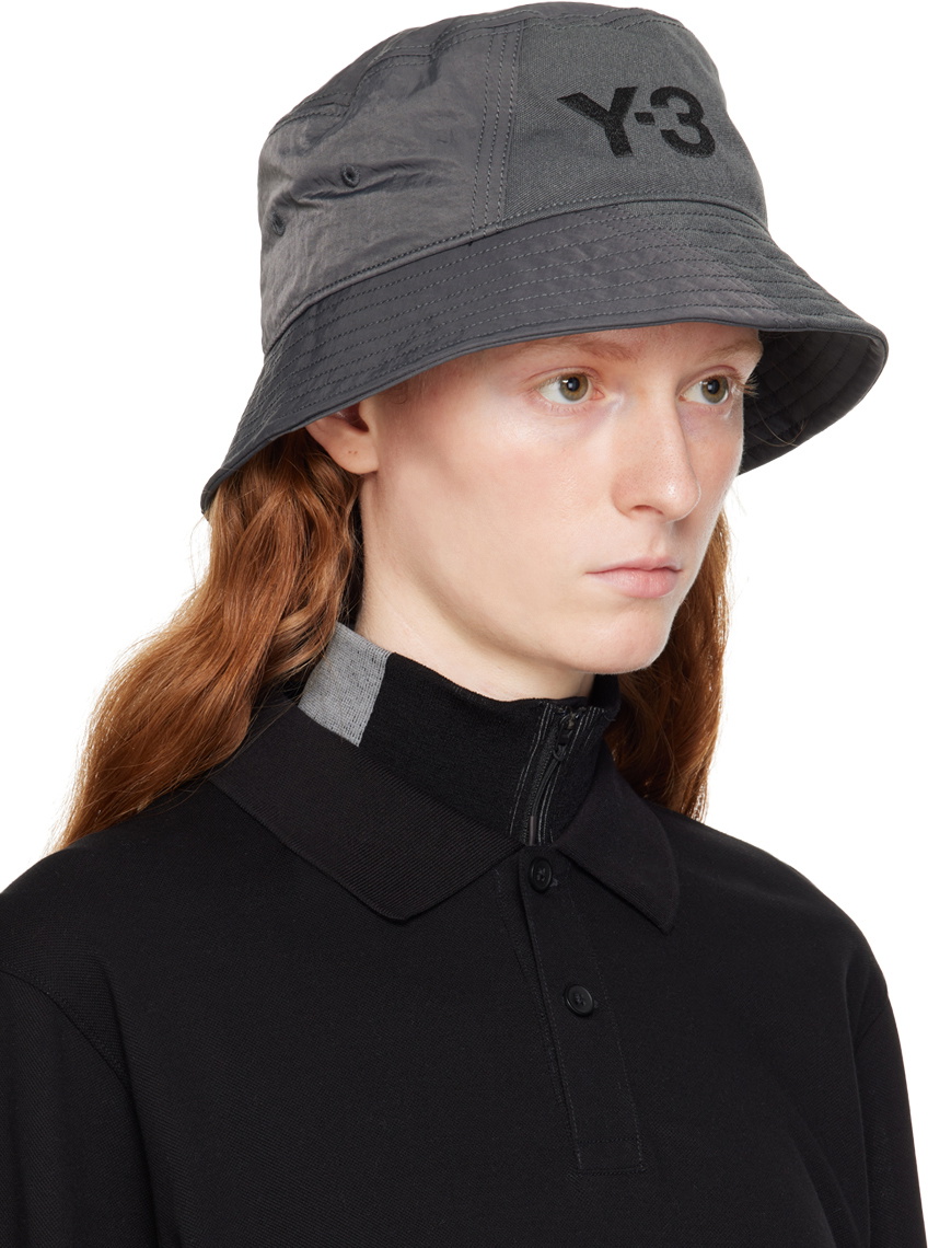 Y-3 Gray Classic Bucket Hat Y-3