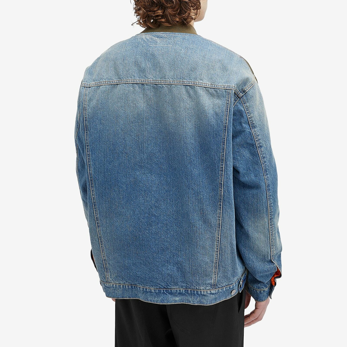MM6 Maison Margiela Men's Nylon and Denim Bomber Jacket in Military ...