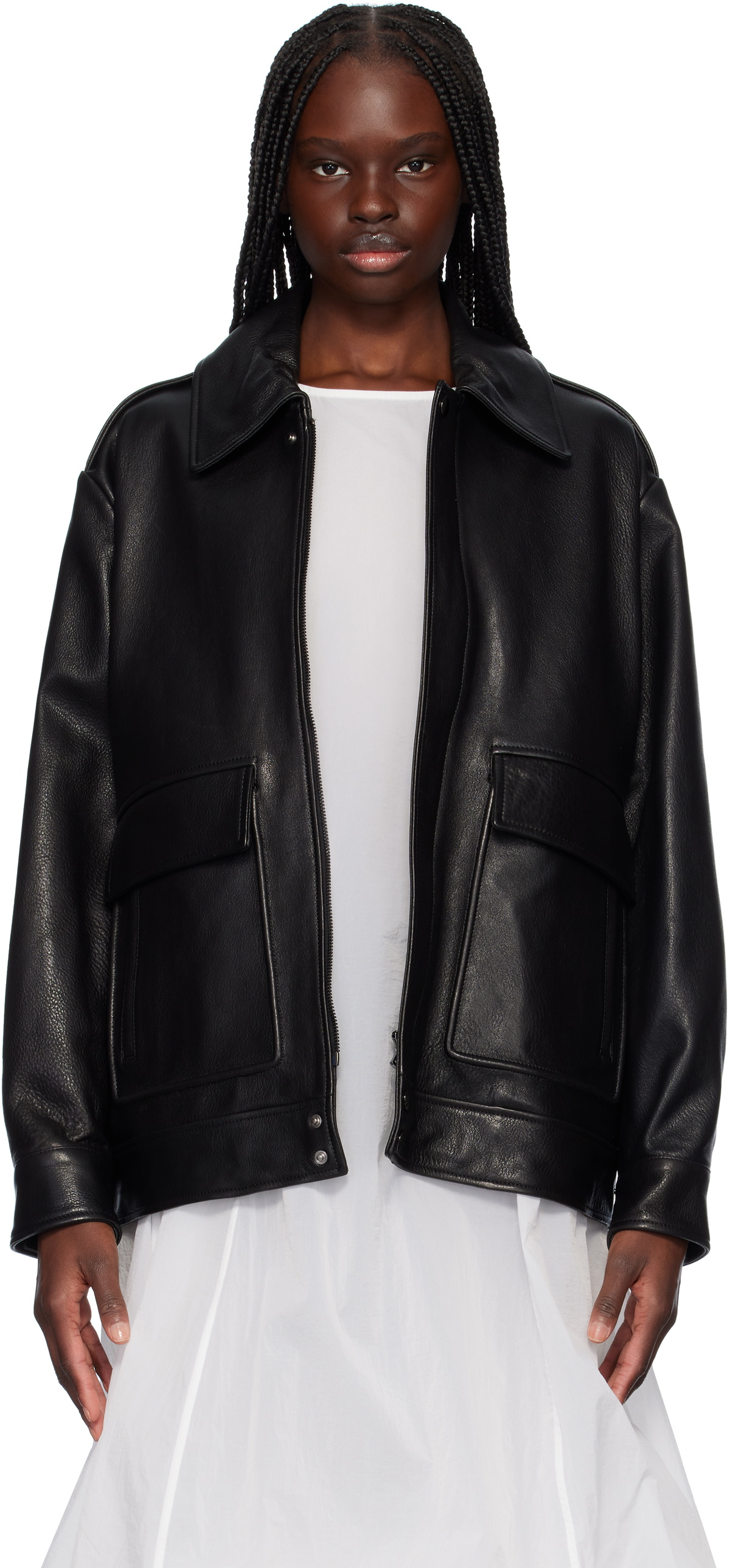 Nour Hammour Black Drey 'The It Girl' Leather Jacket Nour Hammour