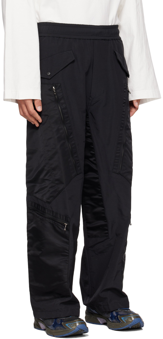 Julius Black Zip Panel Cargo Pants Julius