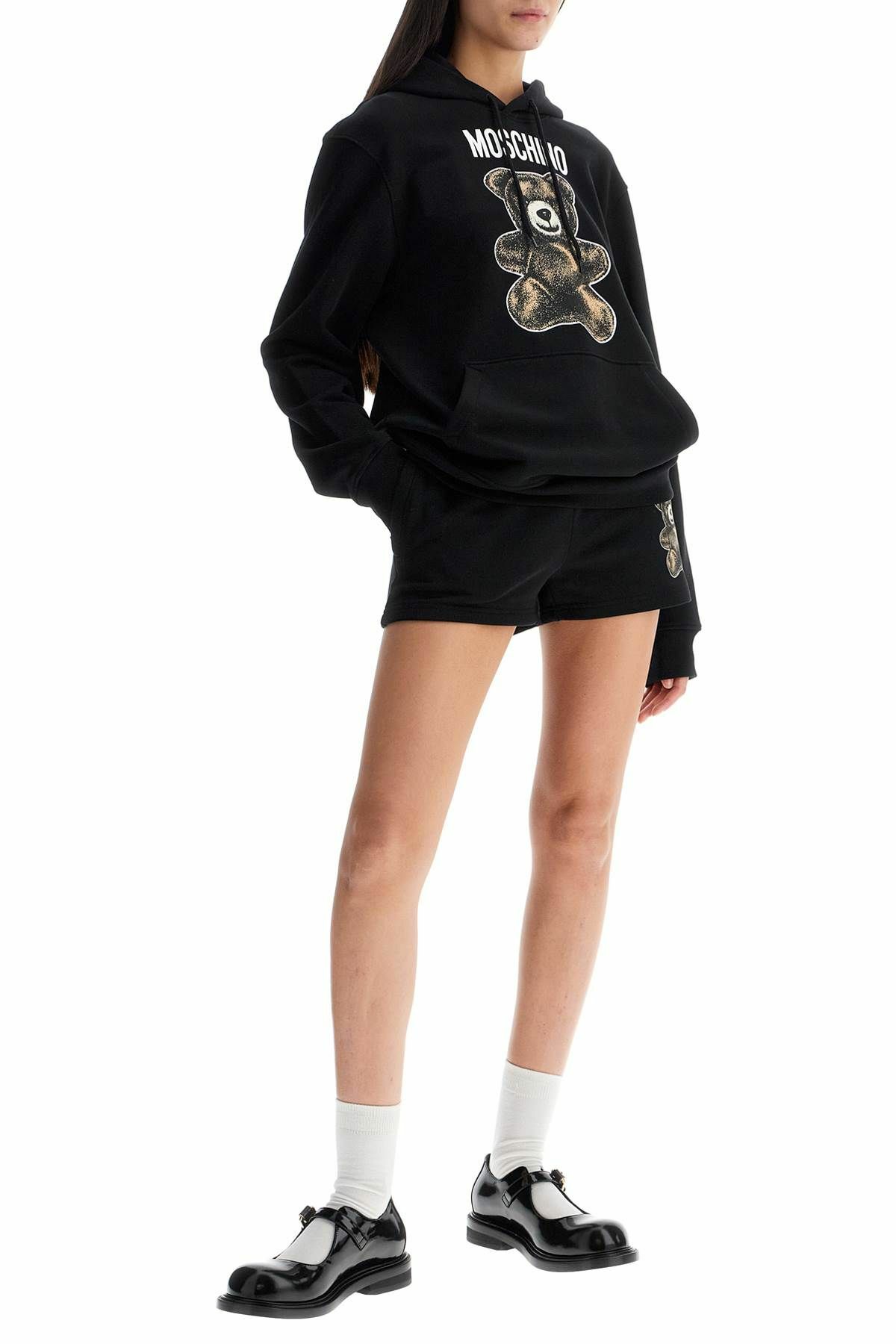 MOSCHINO moschino teddy bear hooded sweat Black Moschino