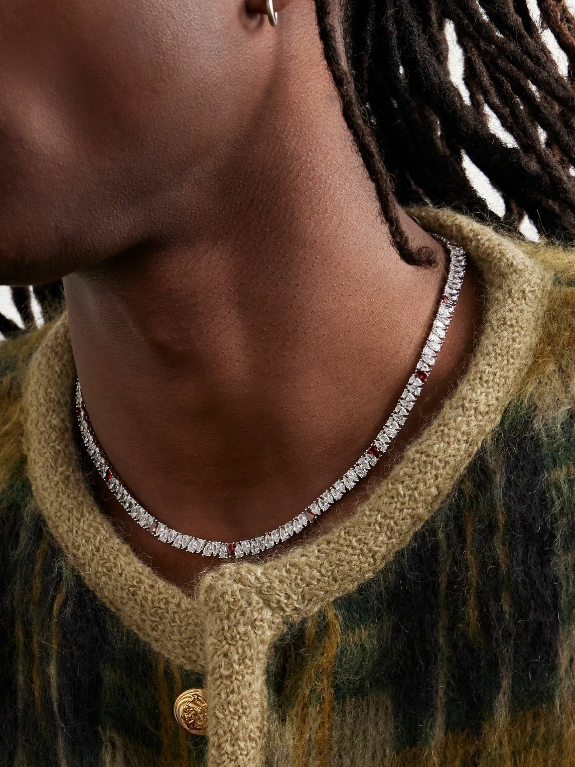 Hatton Labs - Sterling Silver Laboratory-Grown Crystal Tennis Necklace ...