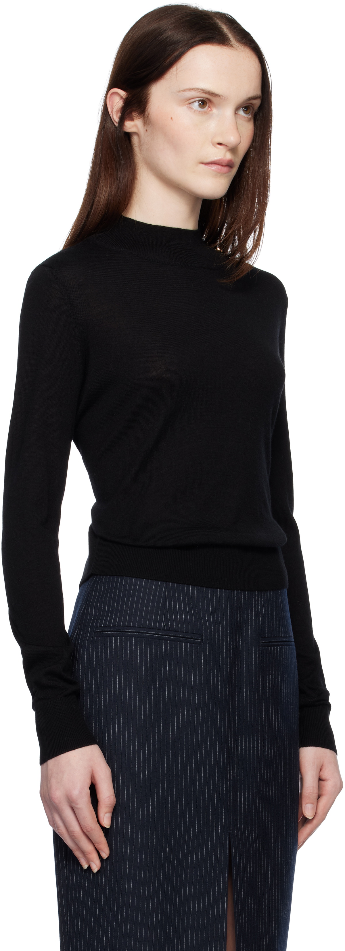 ANINE BING Black Monique Long Sleeve Sweater ANINE BING