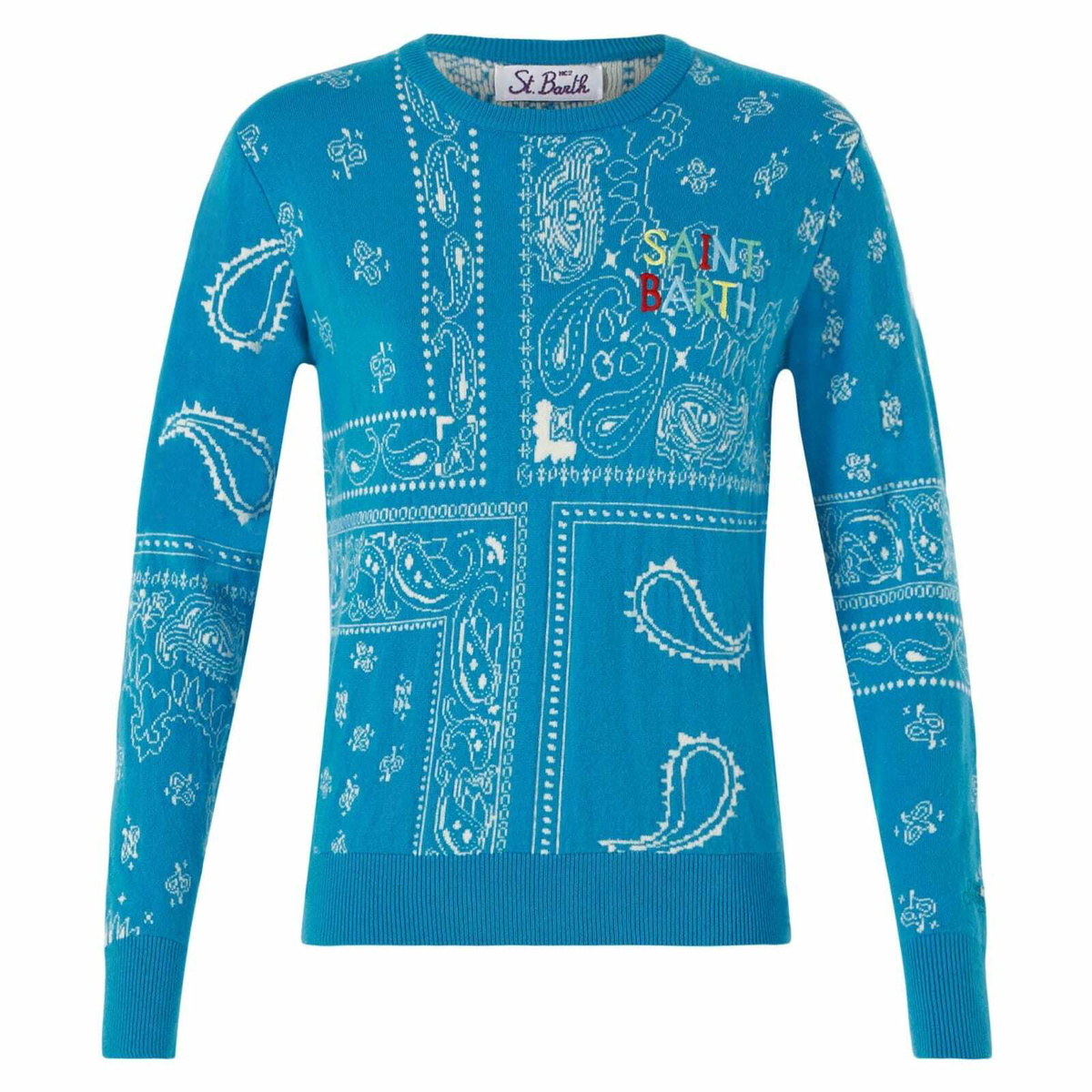 MC2 Saint Barth Woman Sweater With Bandanna Print And Saint Barth ...