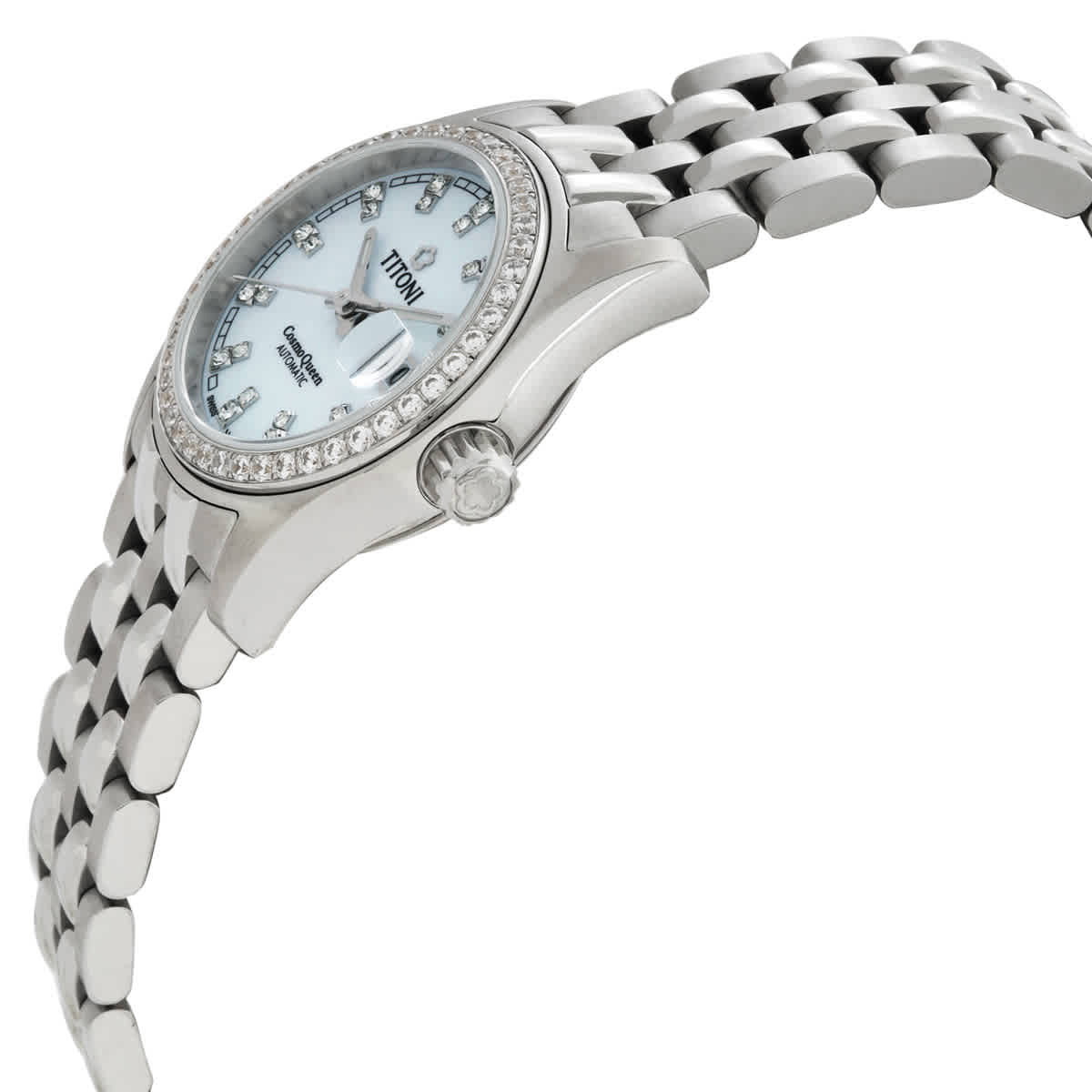 Titoni Cosmo Automatic White Dial Ladies Watch 729 S-DB-307 Titoni