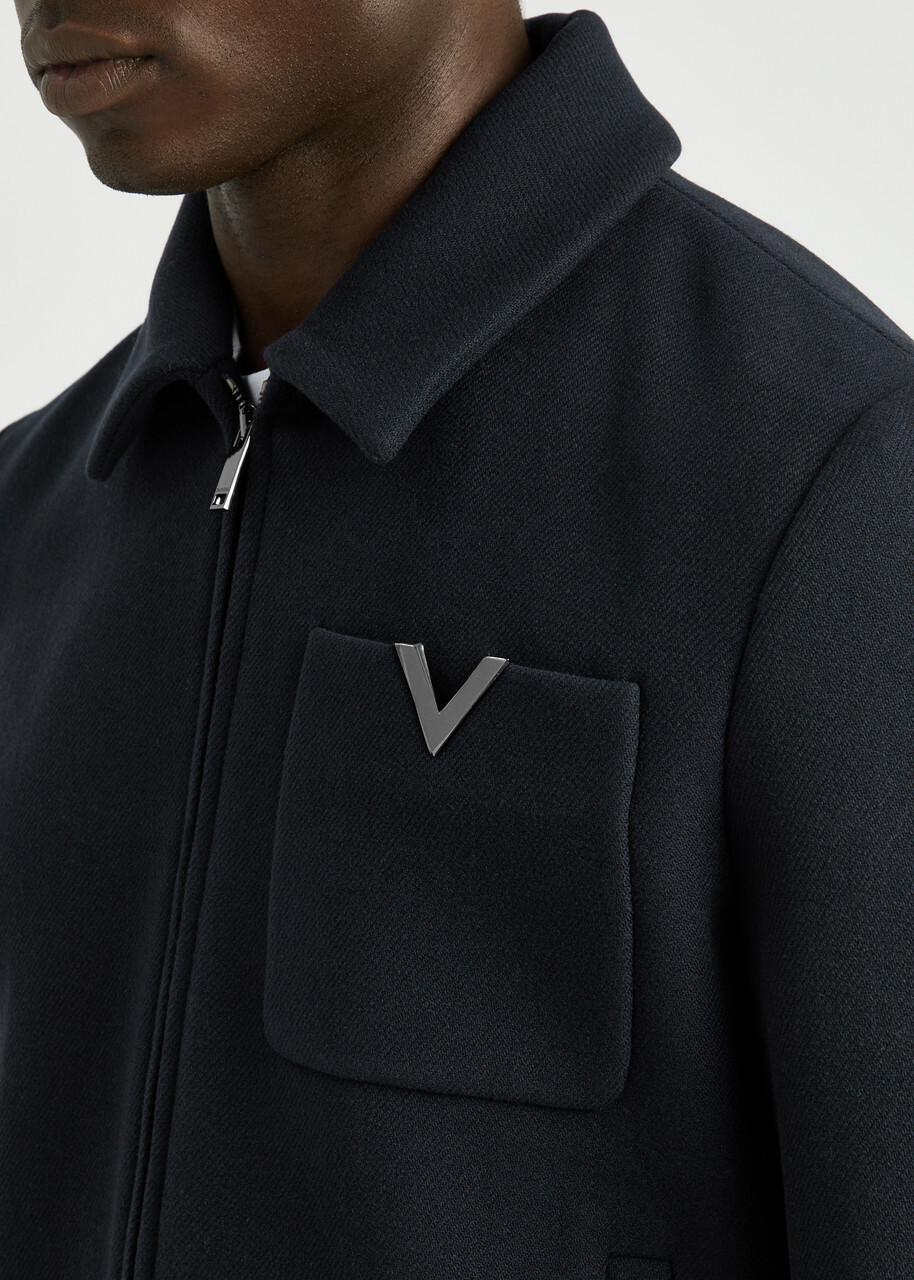 Valentino VLogo Wool Jacket Navy Valentino