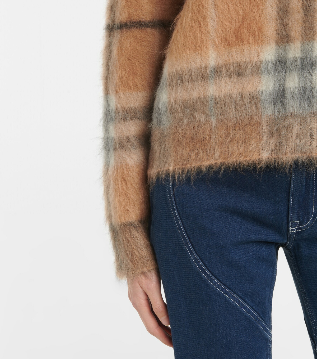 Burberry - Checked mohair, silk and wool sweater Burberry